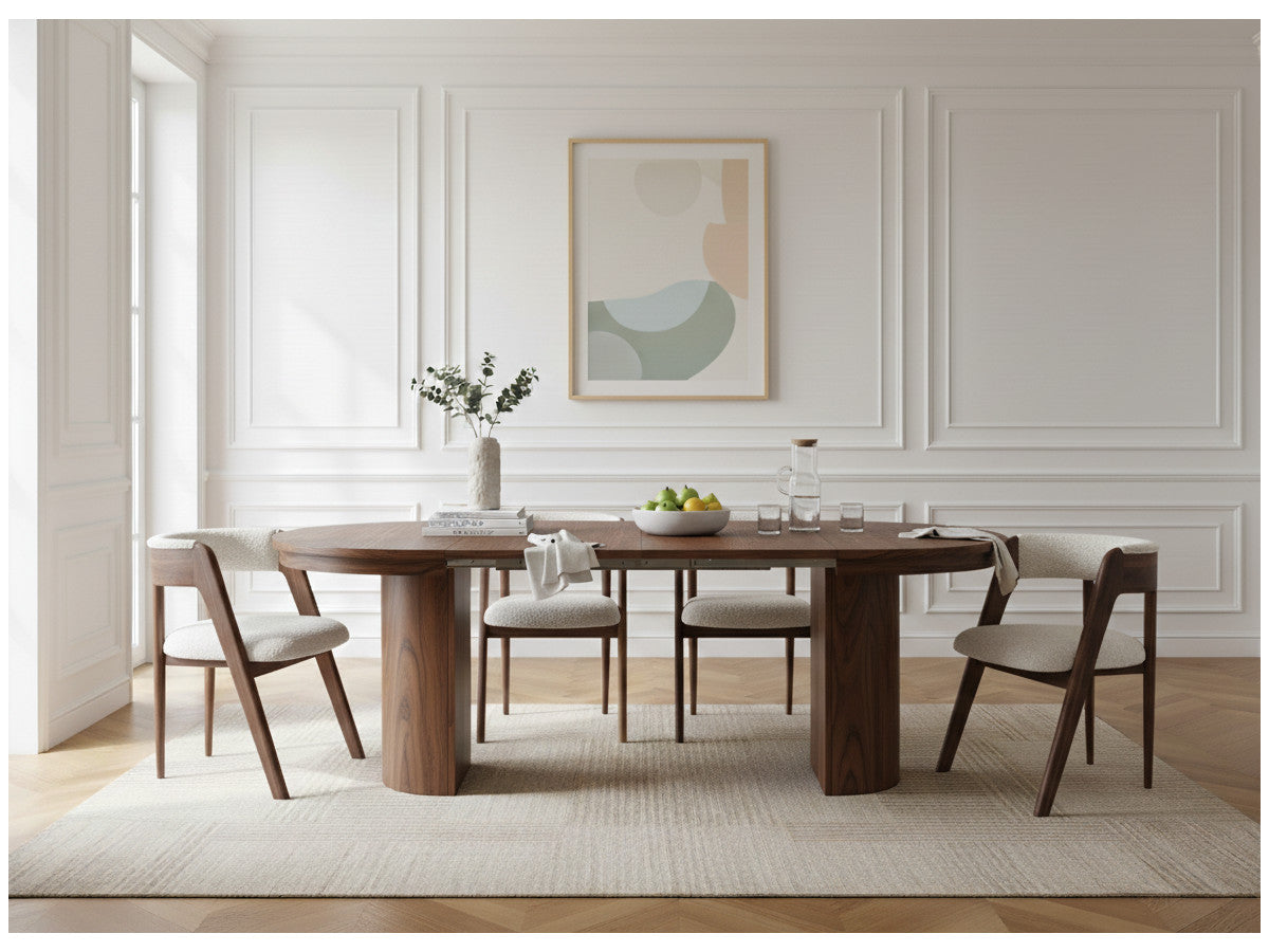 Ensemble PRADO avec table à manger extensible 110 à 210 cm + 4 chaises ...